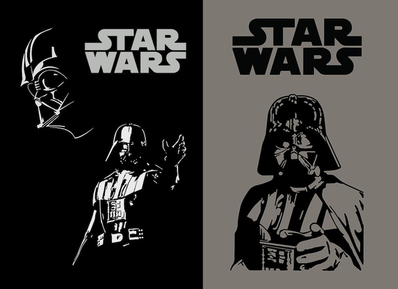 Star Wars Darth Vader Vector Clipart Graphics Digital Etsy