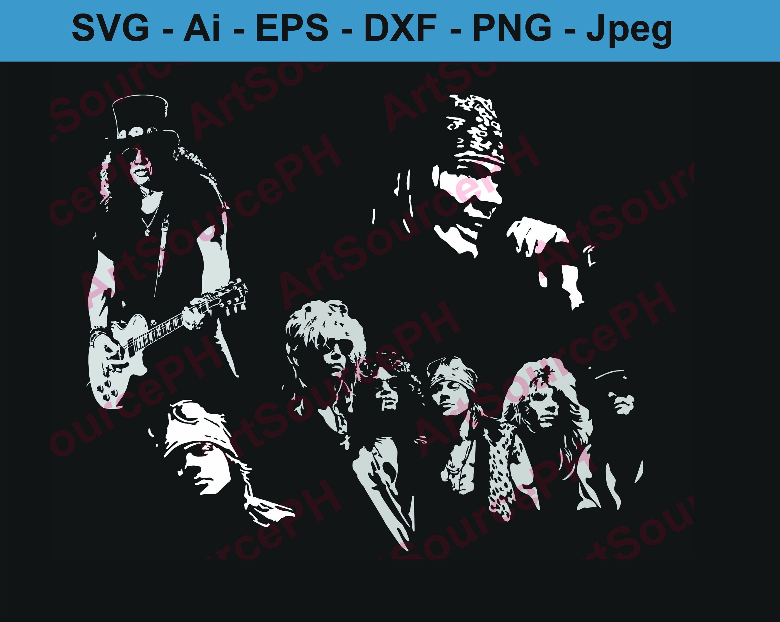 Guns N Roses GNR Vector Clipart Graphics Digital Download - Etsy