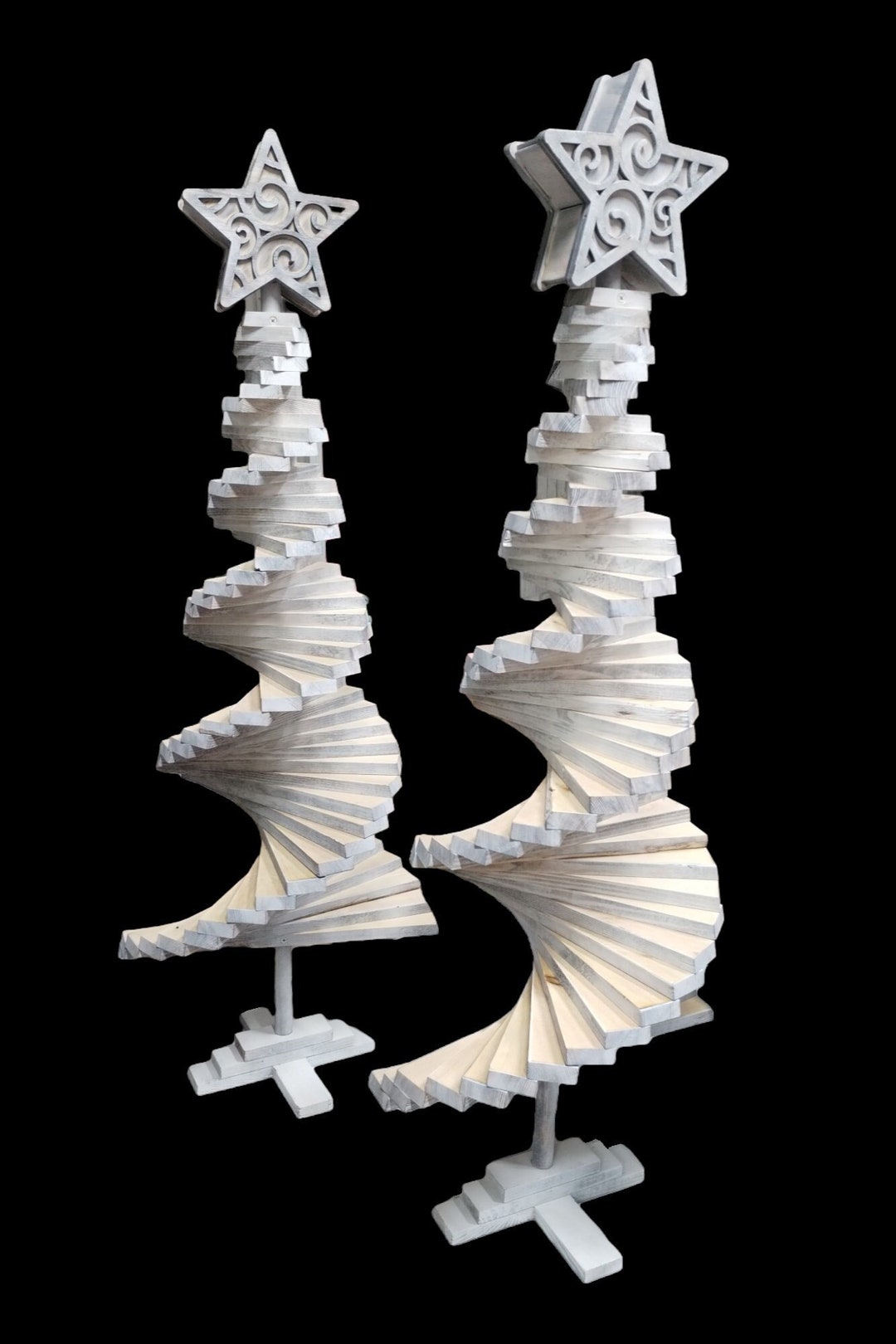 Wooden Spiral Christmas Tree Floor Decoration Christmas Decor - Etsy