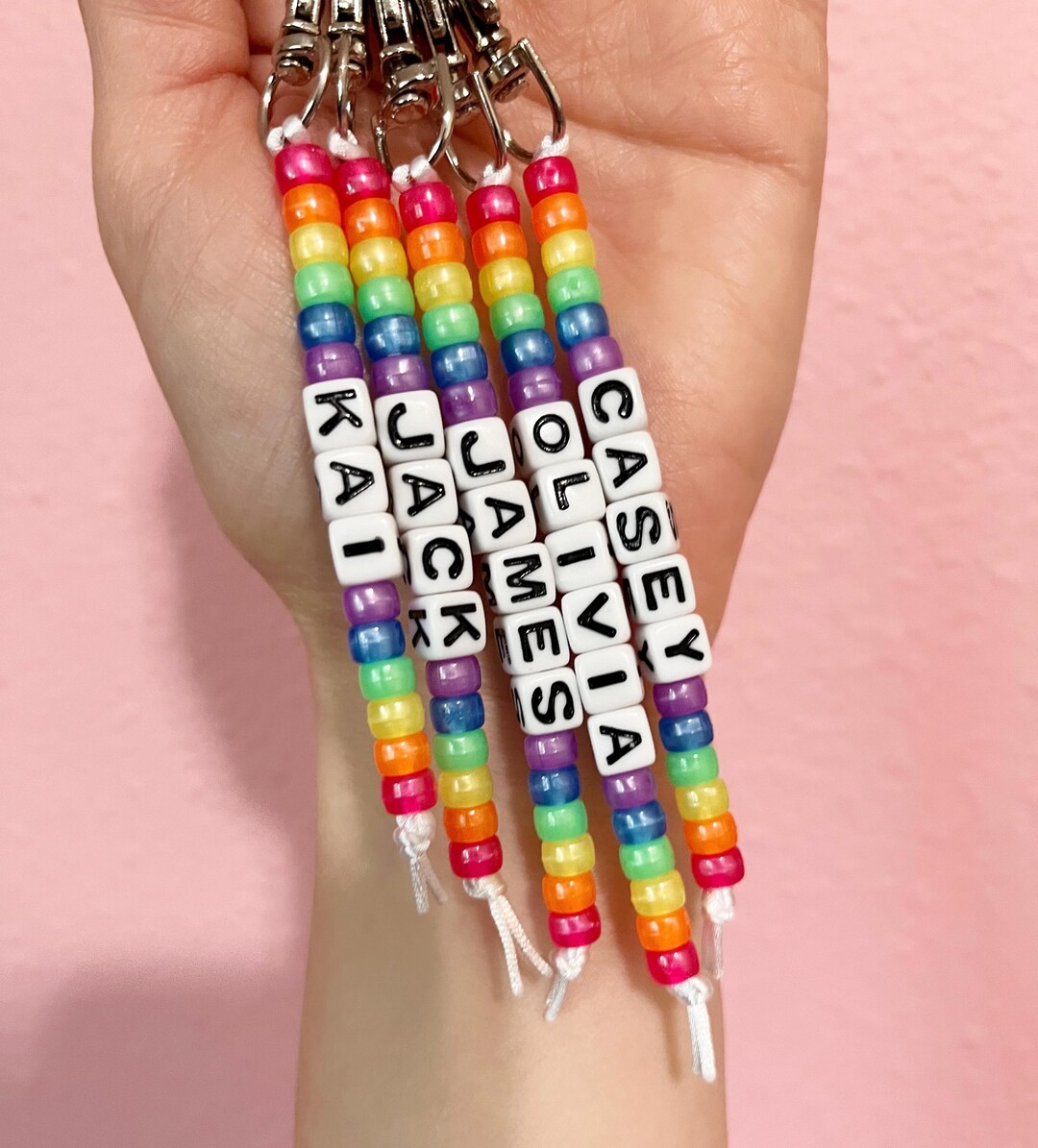 Custom Name Keychains, Name Gifts, Rainbow Keychains, Friendship Gifts ...