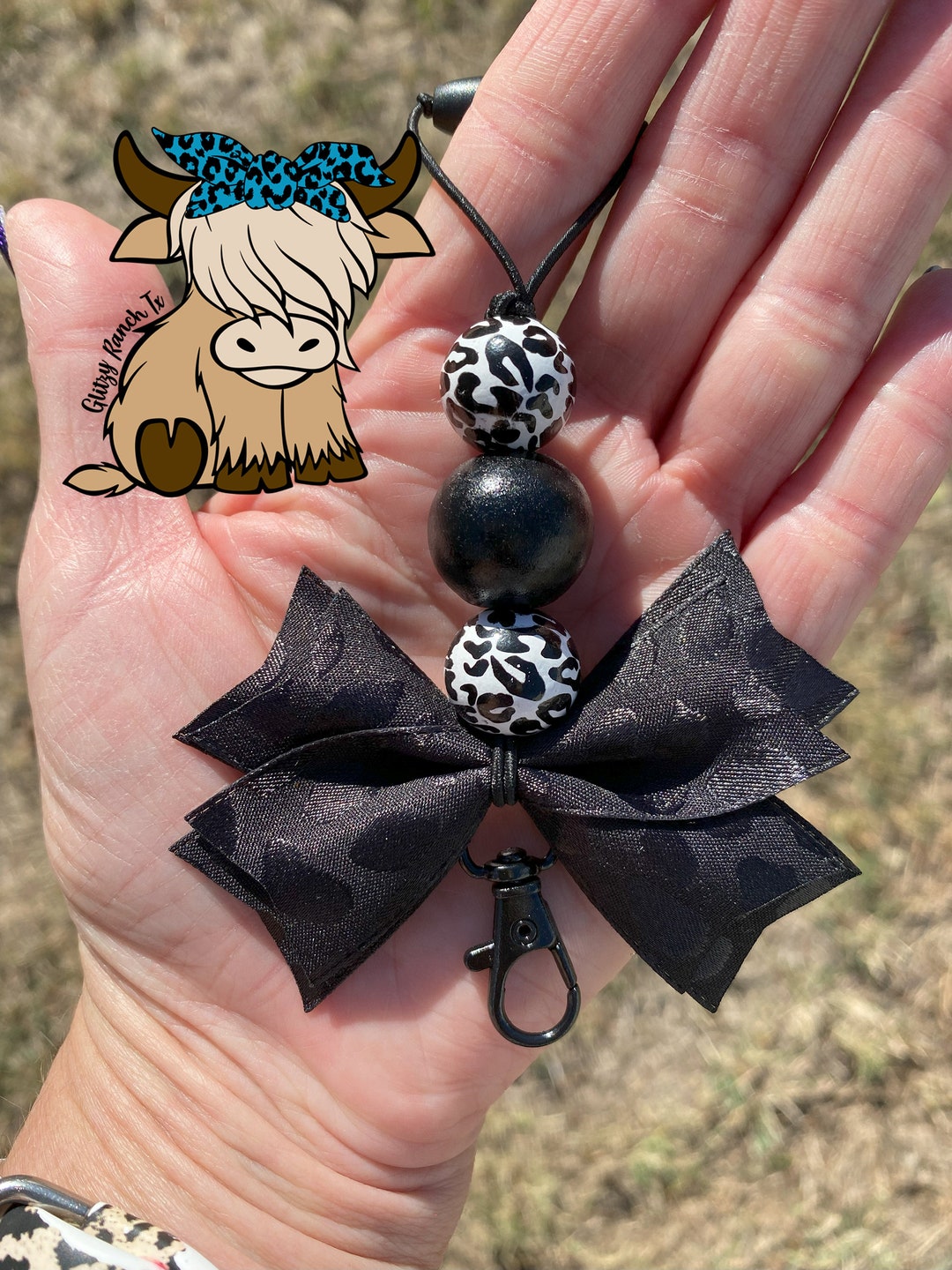 Leopard Print Freshie Hanger, Car Freshie Hanger, Custom Wooden Bead ...