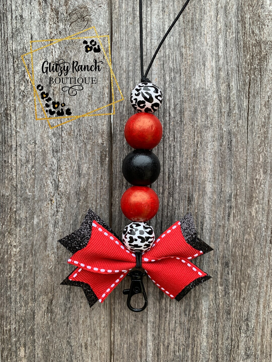 Red Leopard Print Freshie Hanger, Car Freshie Hanger, Custom Wooden ...