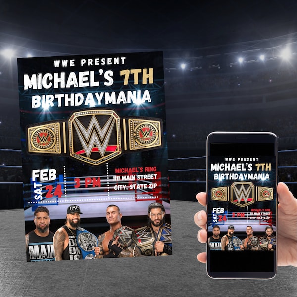 Wwe Invitation - Etsy