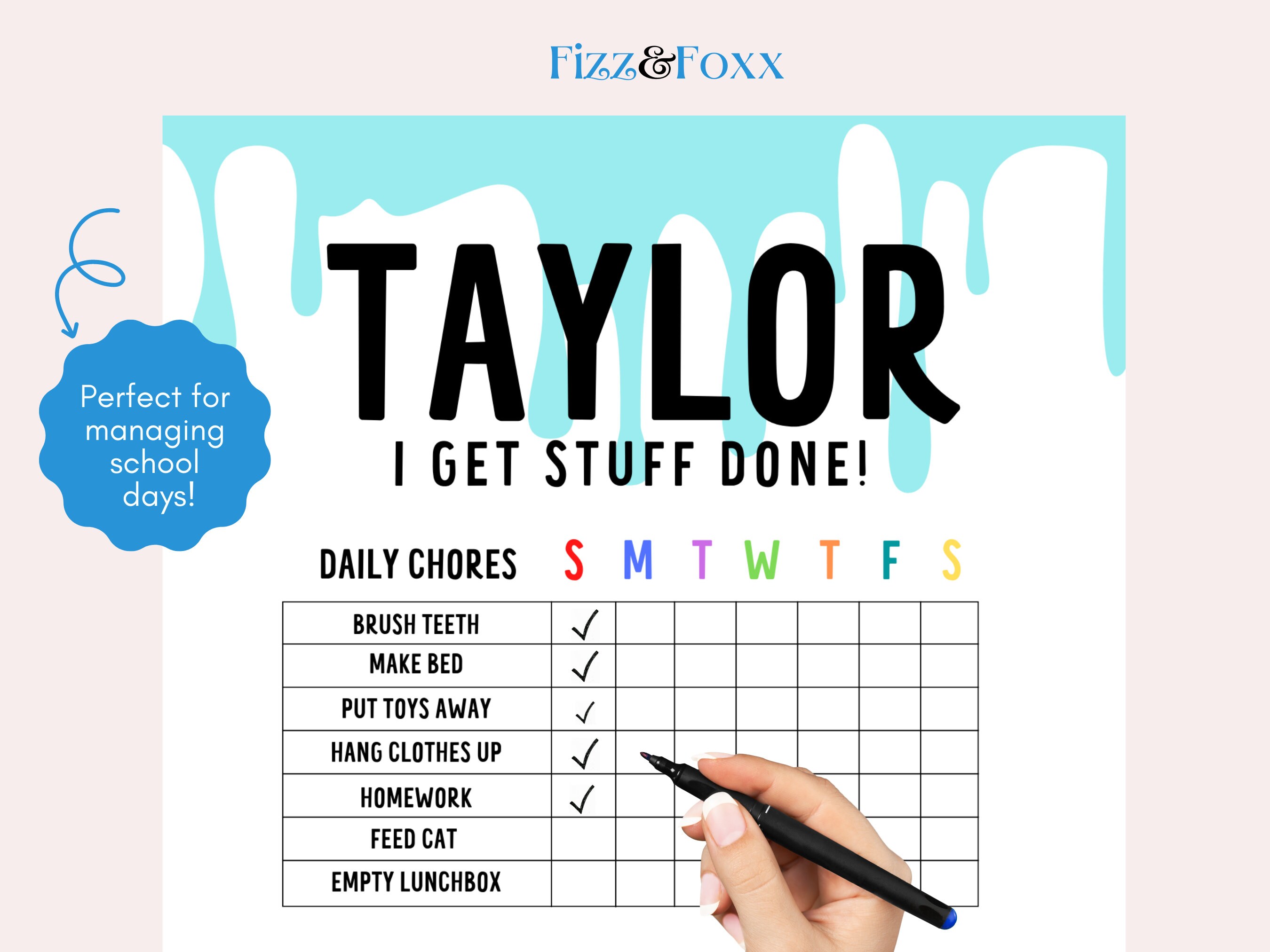 Editable to Do List for Kids Canva Chore Chart Template for Children ...