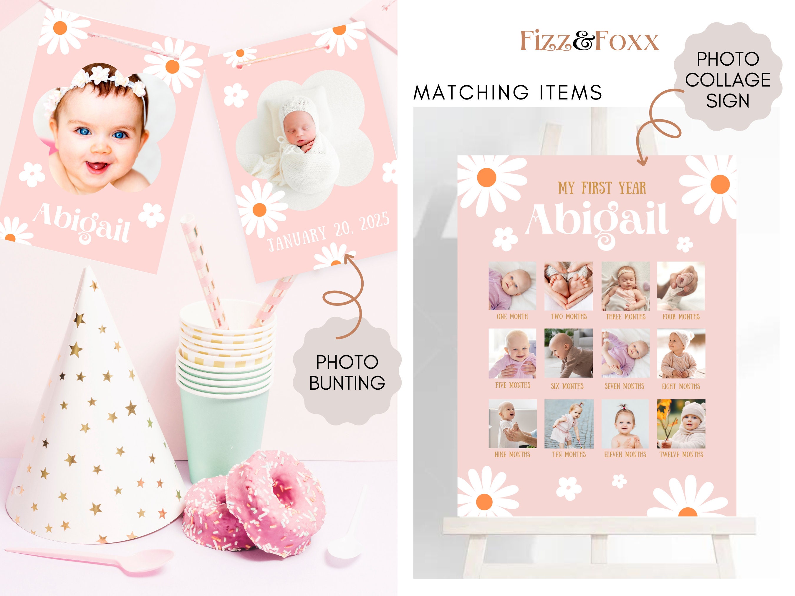 First Birthday Thank You Tag, Birthday Favor Tag Template, Printable ...