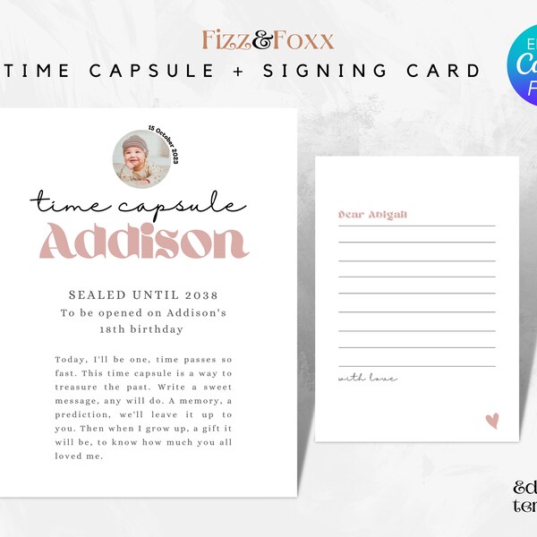 Time Capsule Template Canva - Etsy