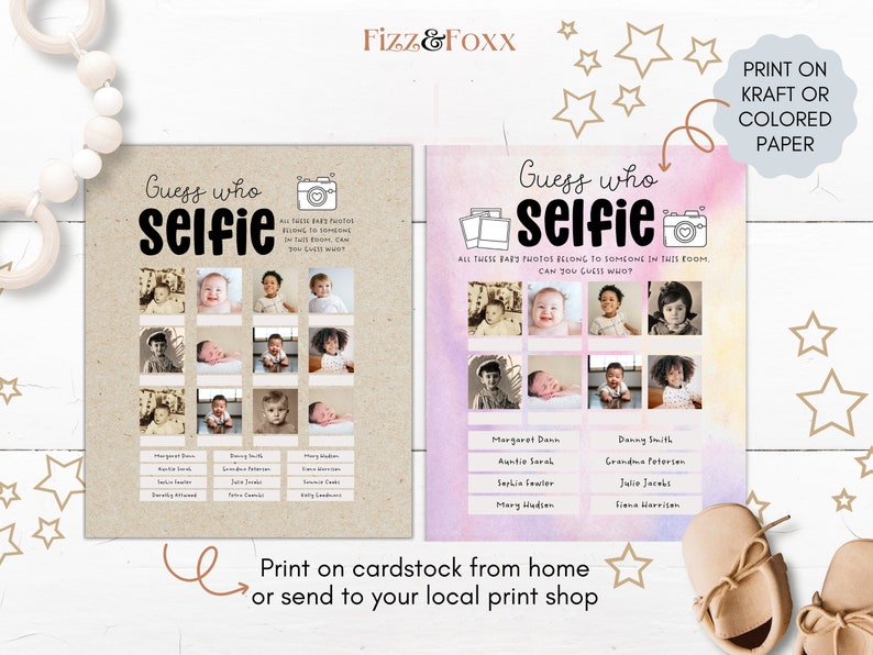 Who's That Baby Game, Guess the Baby Picture Template, Co-ed Baby ...