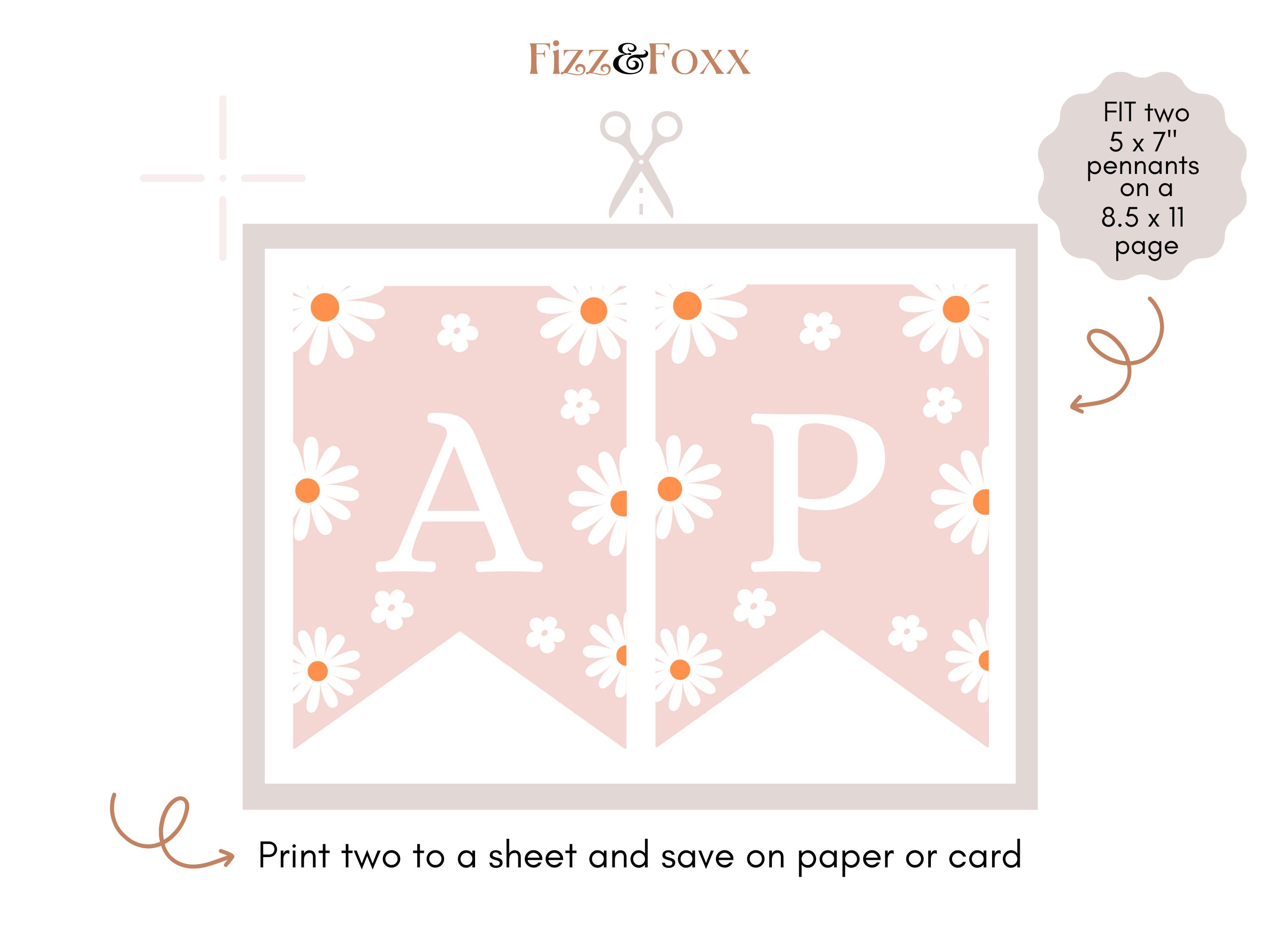 Daisy Happy Birthday Banner, Printable Boho Garland, Editable CANVA ...