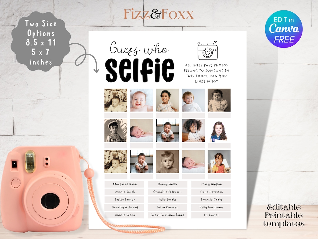 Who's That Baby Game, Guess the Baby Picture Template, Co-ed Baby ...