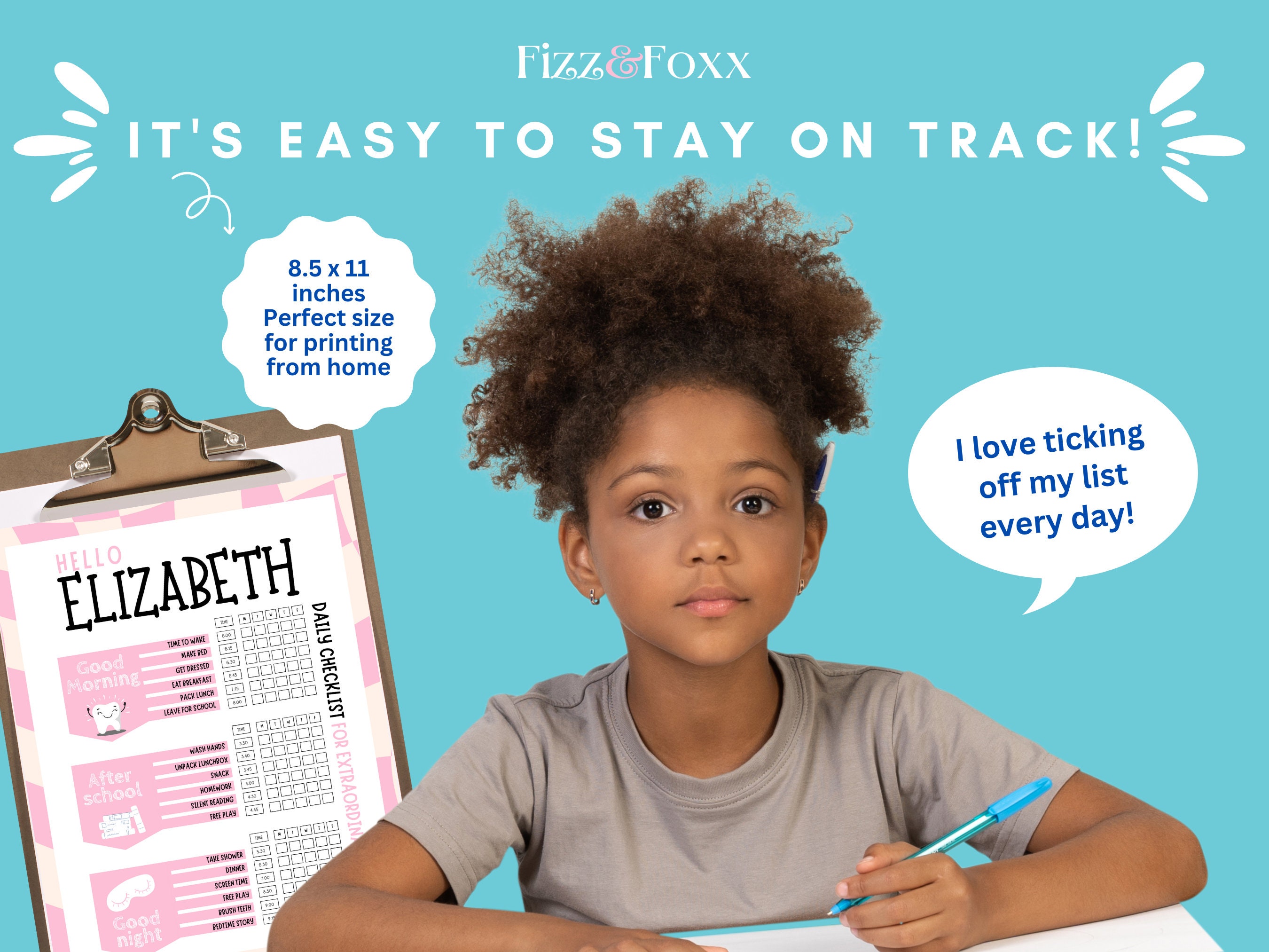 Daily Routine Responsibility Chart Daily Checklist for Kids Homeschool ...