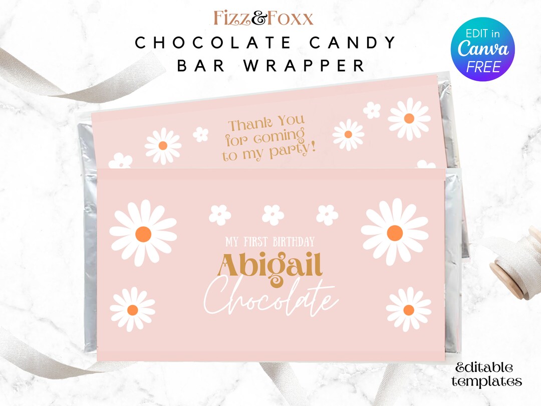 Daisy Chocolate Wrapper, Chocolate Wrapper Kids, Daisy Birthday Party ...