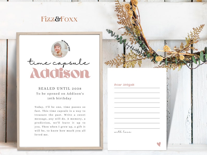 First Birthday Time Capsule Printable Time Capsule Template - Etsy