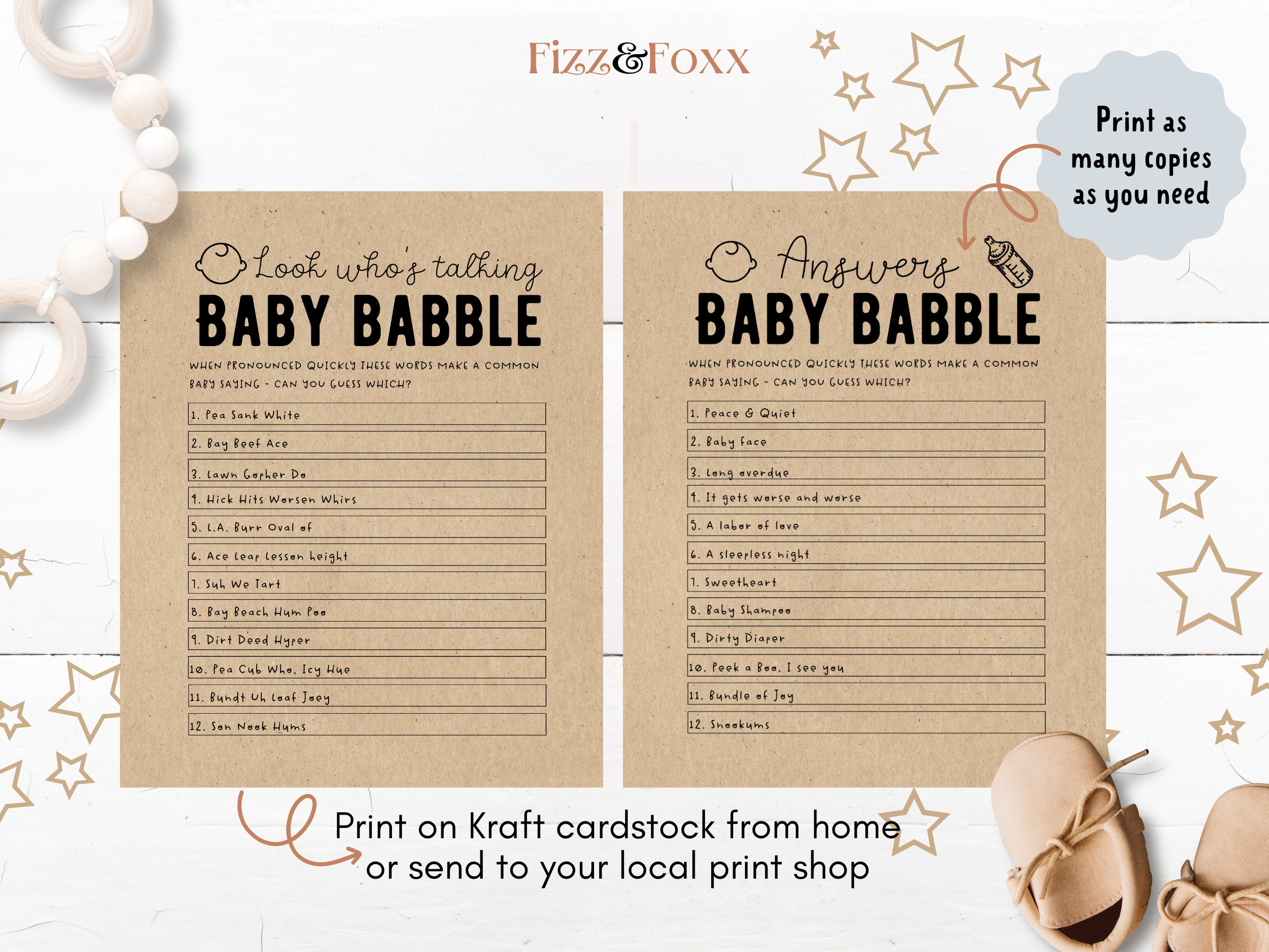 Baby Babble Game, Baby Word Scramble Game, Baby Shower Word Scramble ...