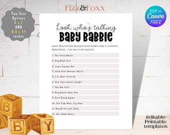 Baby Shower Mad Libs Editable Canva - Etsy