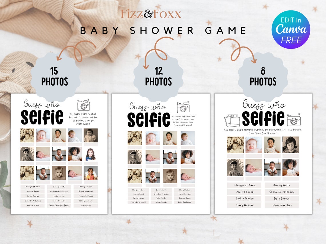 Who's That Baby Game, Guess the Baby Picture Template, Co-ed Baby ...