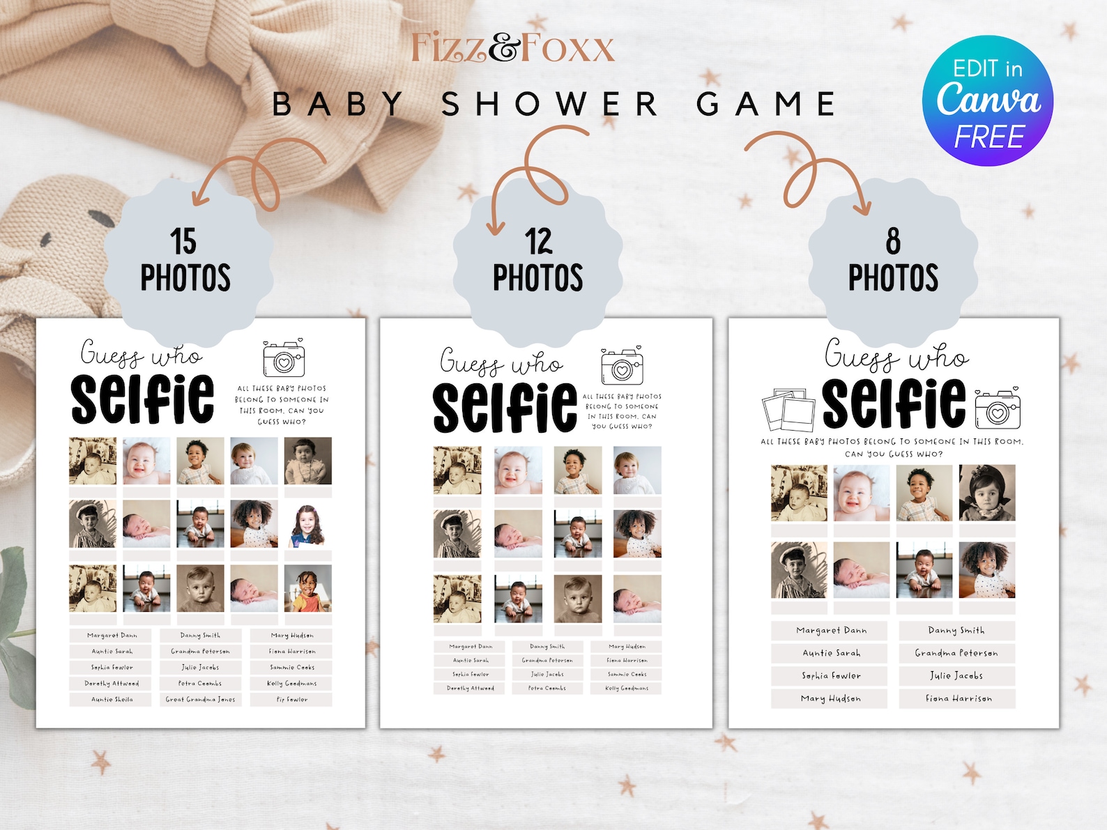 Who's That Baby Game, Guess the Baby Picture Template, Co-ed Baby ...