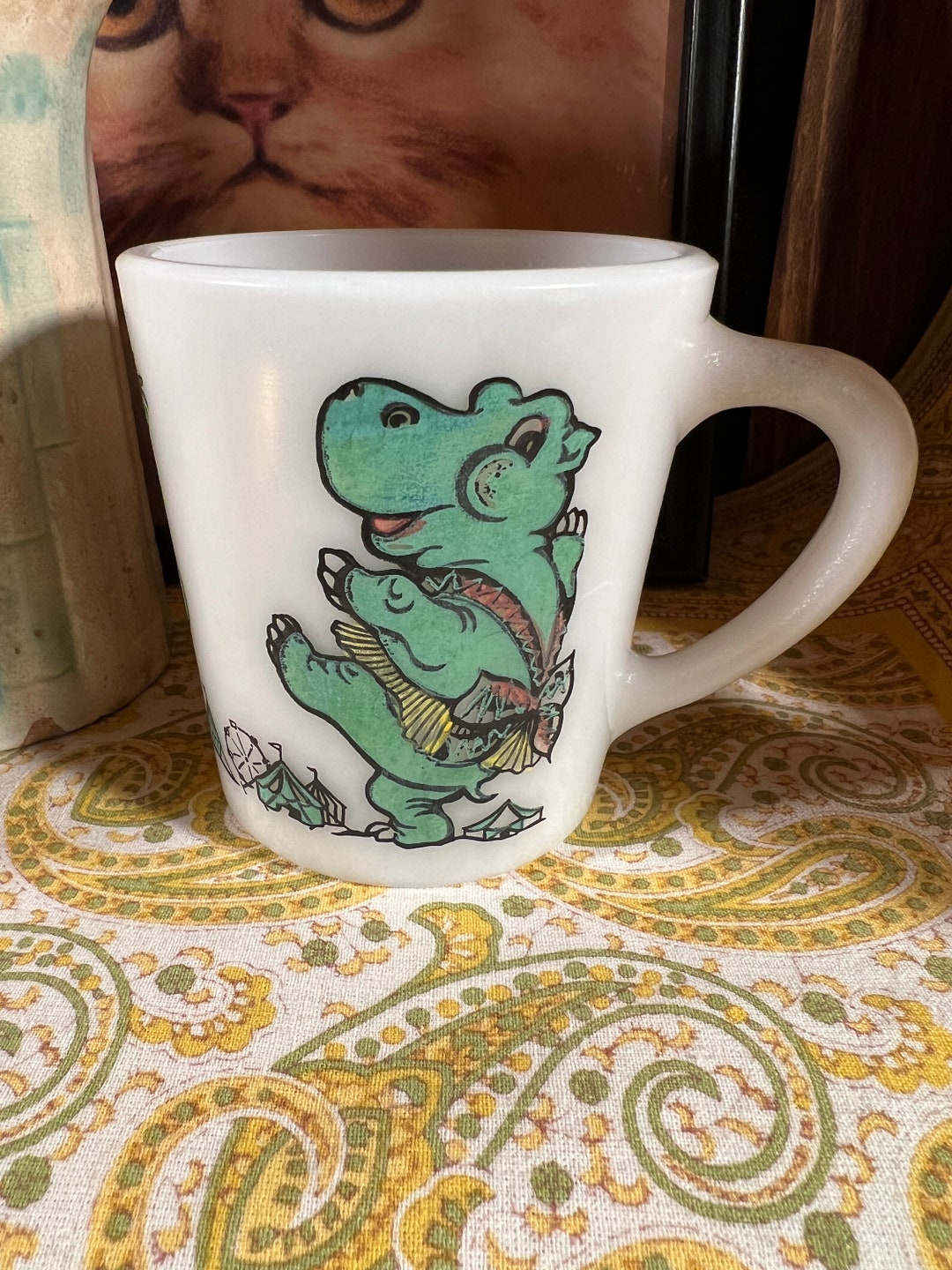 Hazel-atlas Circus Hippo Mug 1950's, Platonite Glass, for Display Use ...