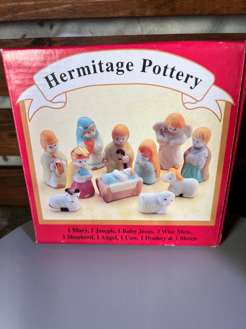 Miniature Nativity, Hermitage Pottery, 11 Pieces - Etsy