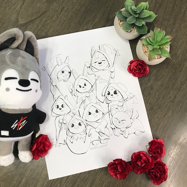 Skzoo Coloring Pages - Etsy