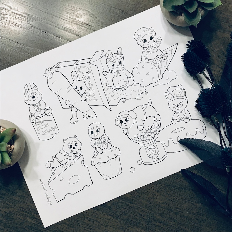 Skzoo Coloring Pages - Etsy