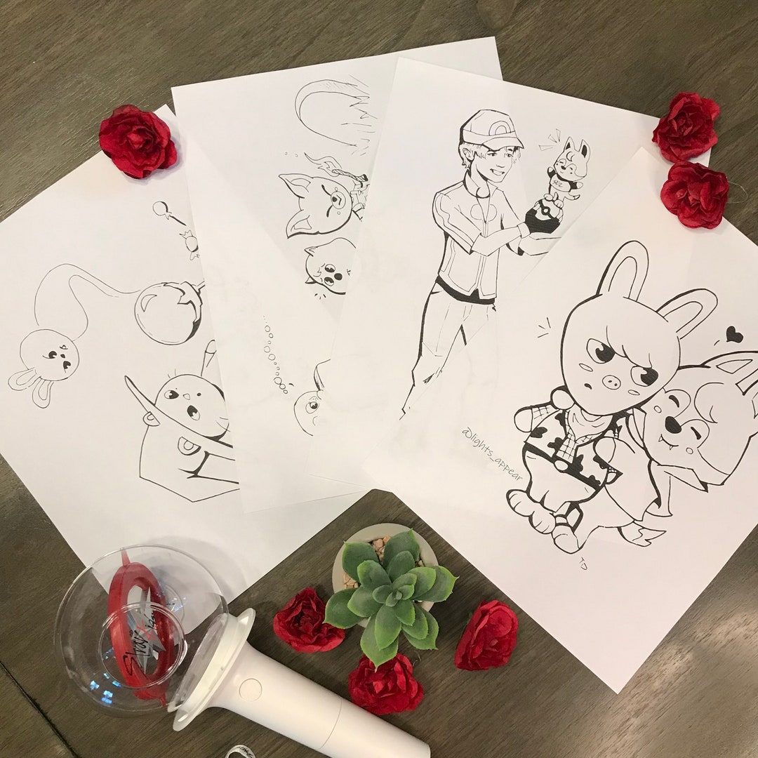 Halloween Mini Bundle - 4 SKZOO Coloring Pages - Etsy