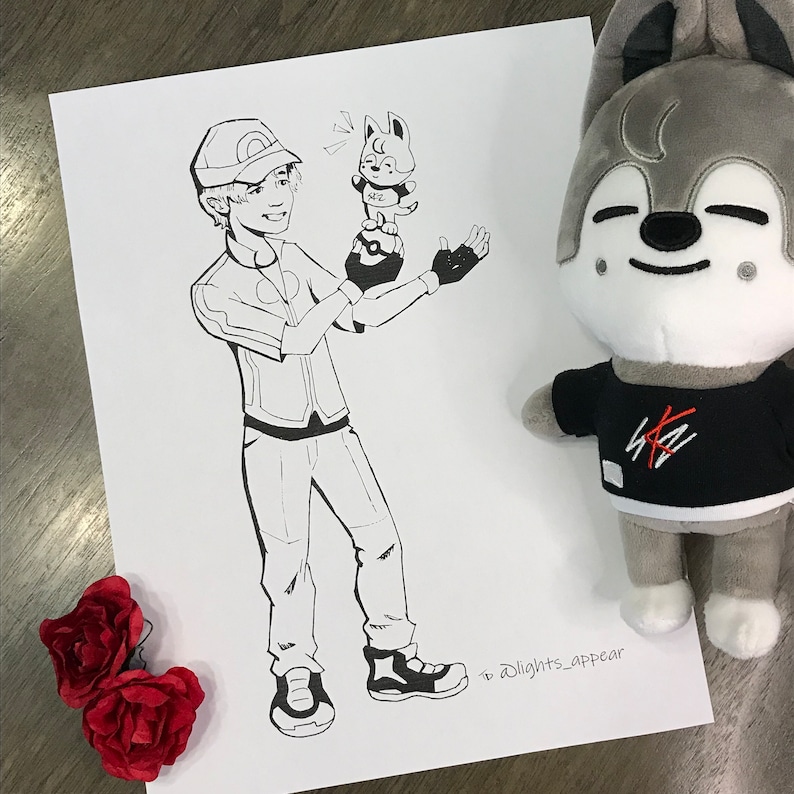 Wolf Chan - Stray Kids SKZOO K-pop Printable Coloring Page - Etsy