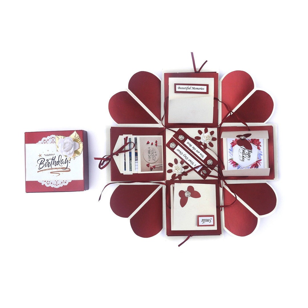 Explosion Box for Birthday Greeting Card /handmade Birthday Surprise ...