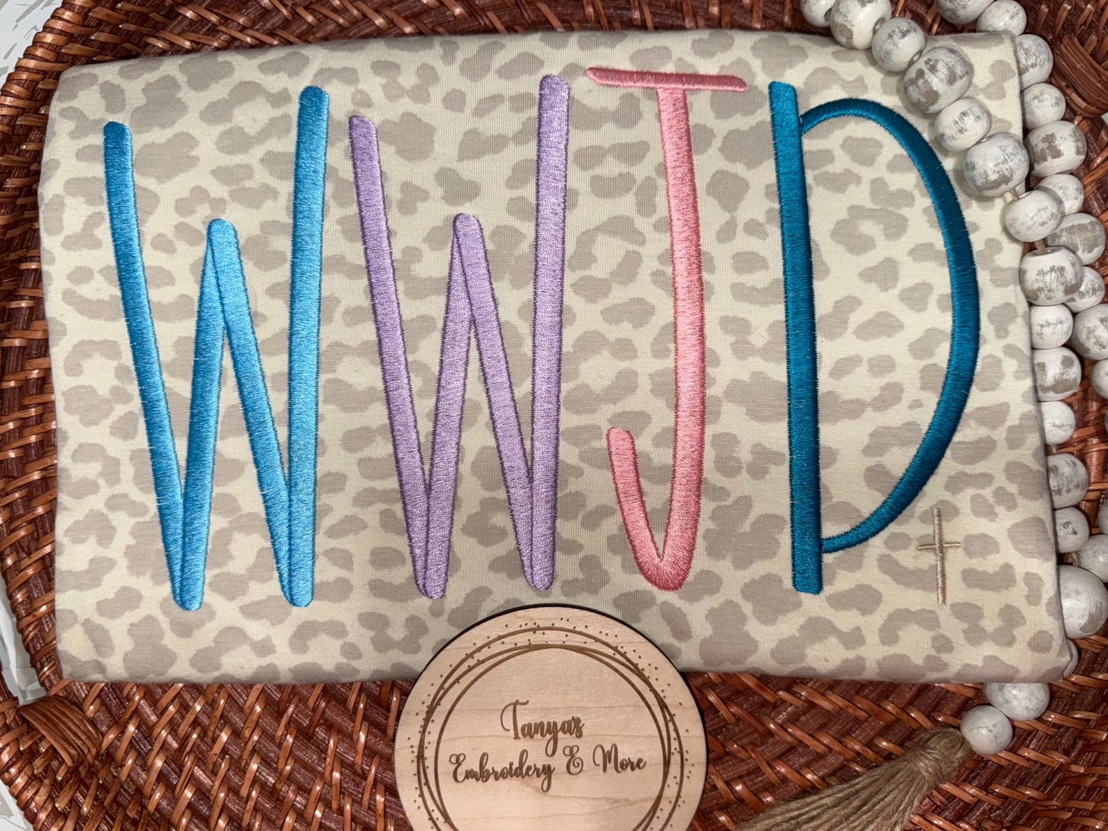 Embroidery, WWJD, Cross, Cute, Custom, Leopard Tee - Etsy