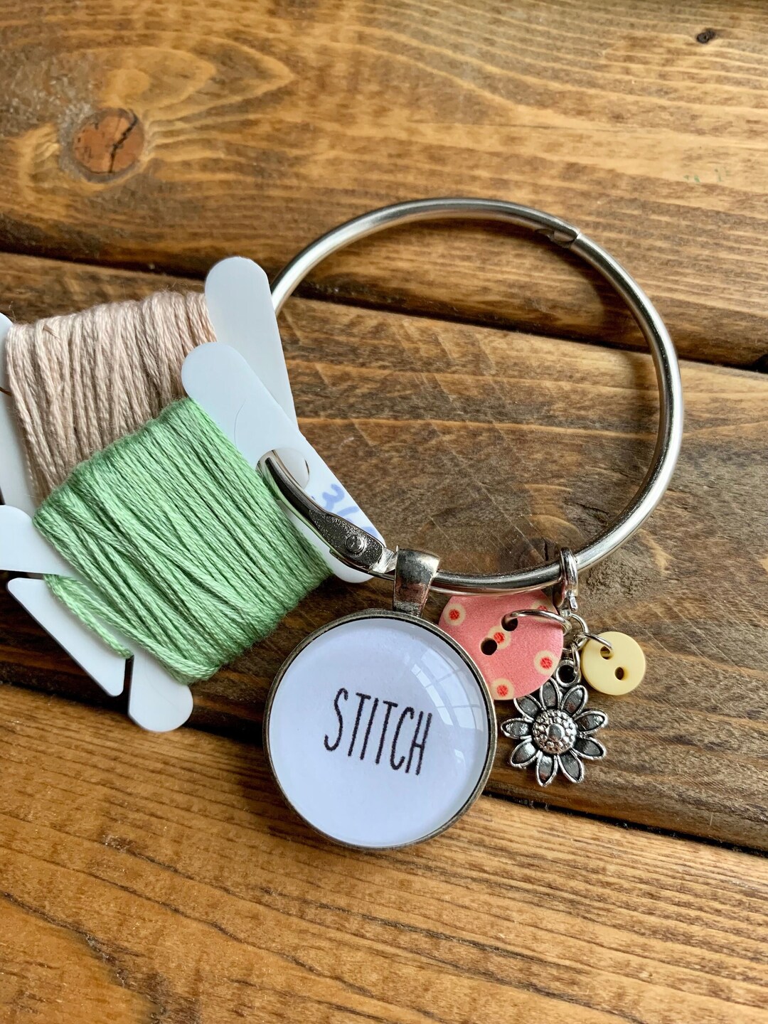 Rae Dunn Style Stitch Thread Keep, Double Sided Floss Ring, Stitch ...