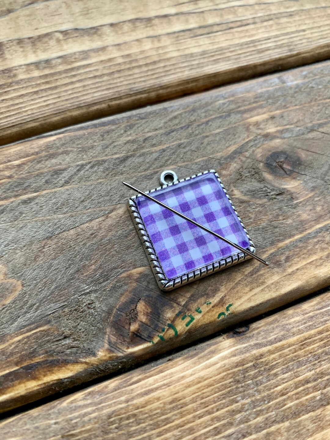 Purple Buffalo Check Needle Minder, Purple and White Buffalo Plaid ...