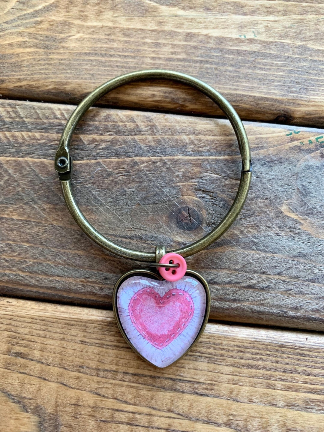 Valentines Day Thread Keep, Pink Heart Floss Ring, Valentines Day ...
