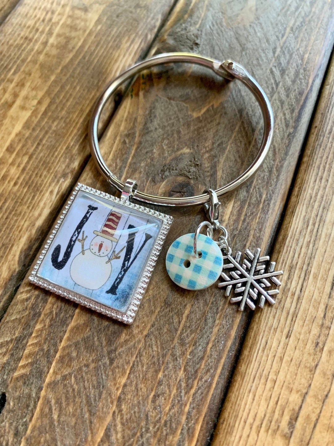 Country Snowman Thread Keep, Country Snowman Floss Ring, Farmhouse Snowman Thread Keep ...