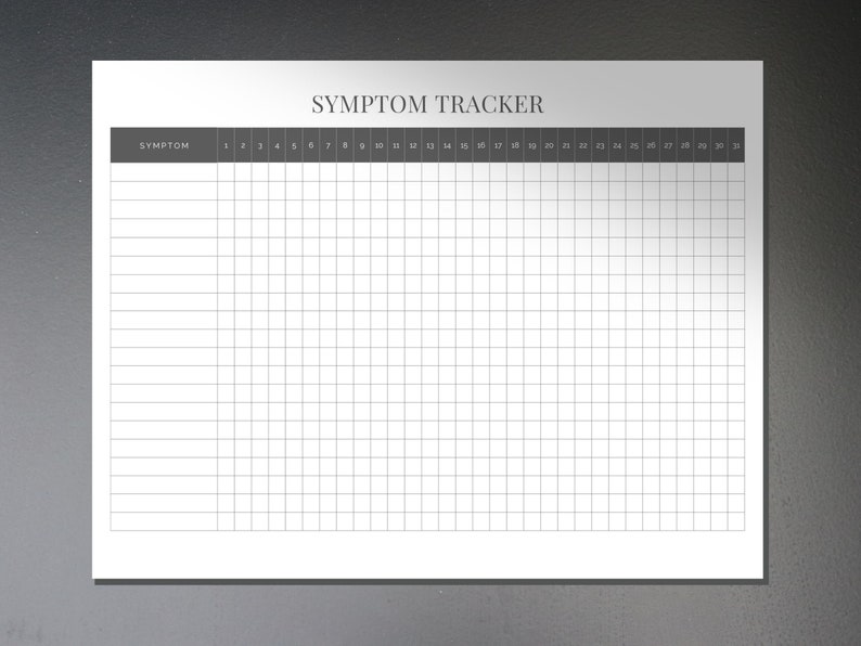 Simple Symptom Tracker Medical Printable Pdf Chronic Etsy
