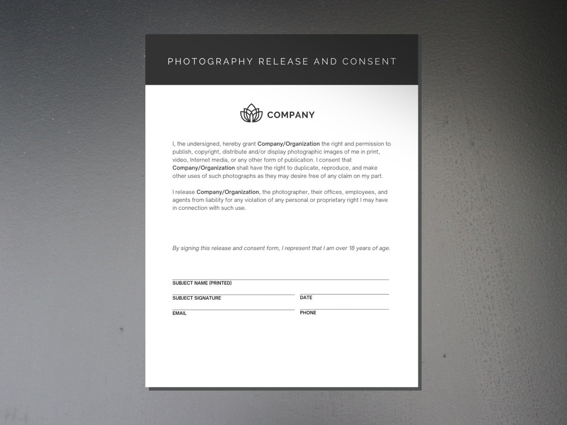 General Photo Consent Form Template | Edit in Canva | Simple and ...