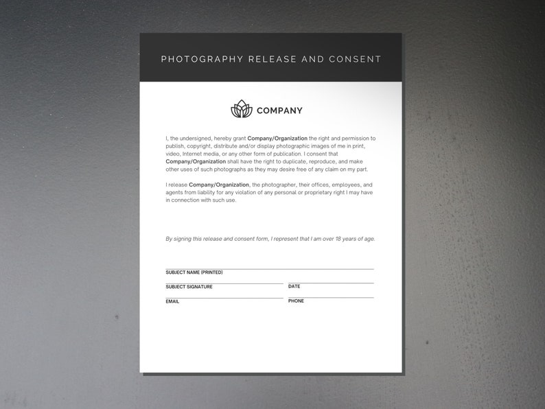 General Photo Consent Form Template | Edit in Canva | Simple and ...