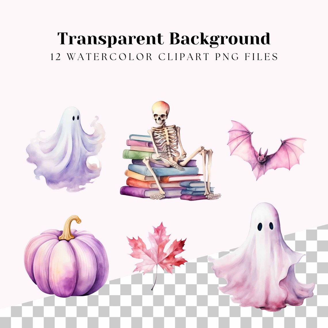 Pastel Halloween Clipart Pack, High-quality PNG Files, Transparent ...