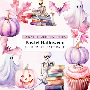 Pastel Halloween Clipart Pack, High-quality PNG Files, Transparent ...