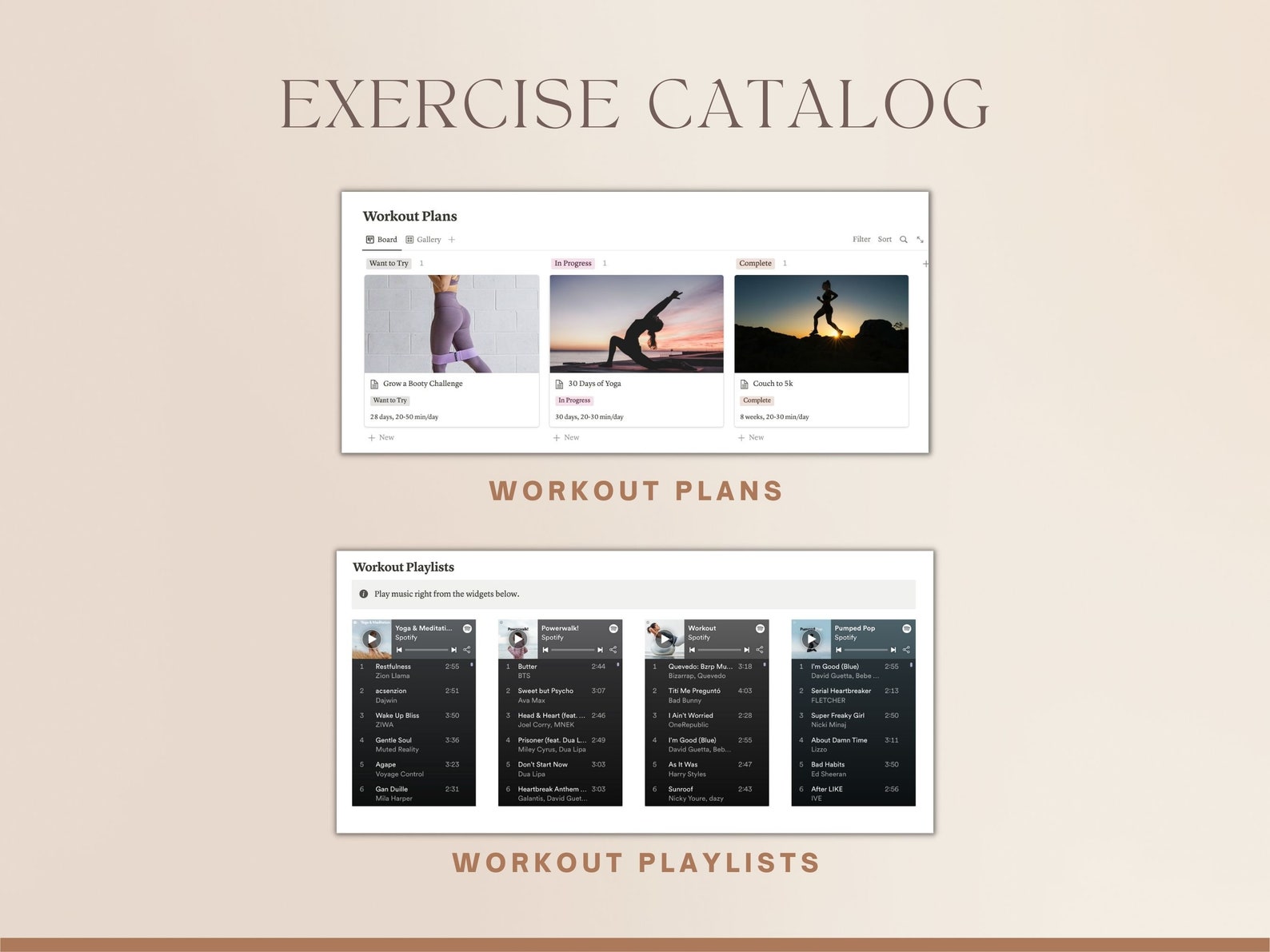 Ultimate Fitness Planner Notion Template | 2024 Goal Daily Exercise ...