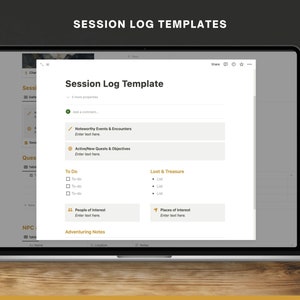 Dnd Character Journal Notion Template | Session Log & Character Sheet W ...