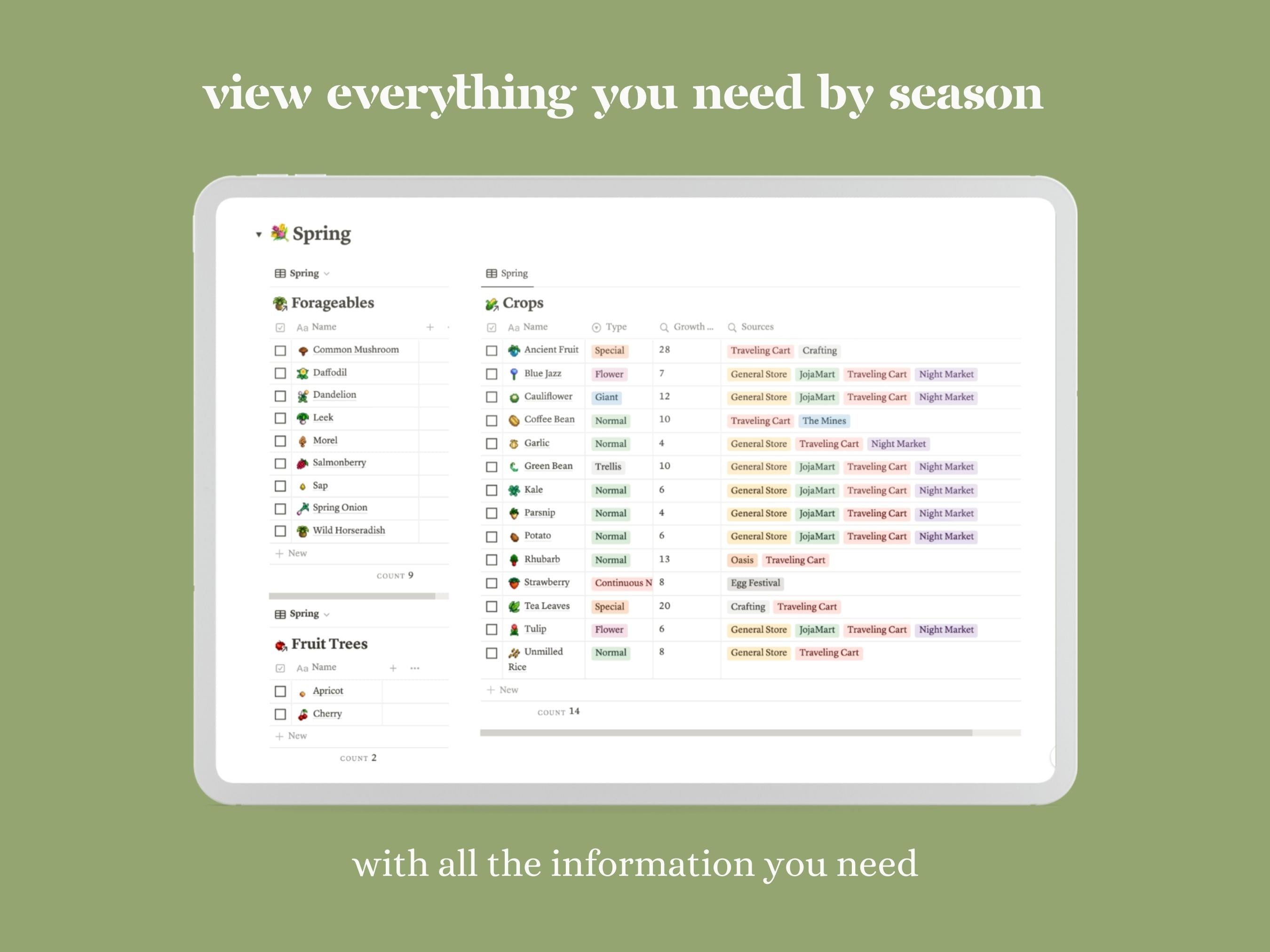 Stardew Valley UPDATED V1.6 Notion Template, 1000+ Items, 50+ Sections ...