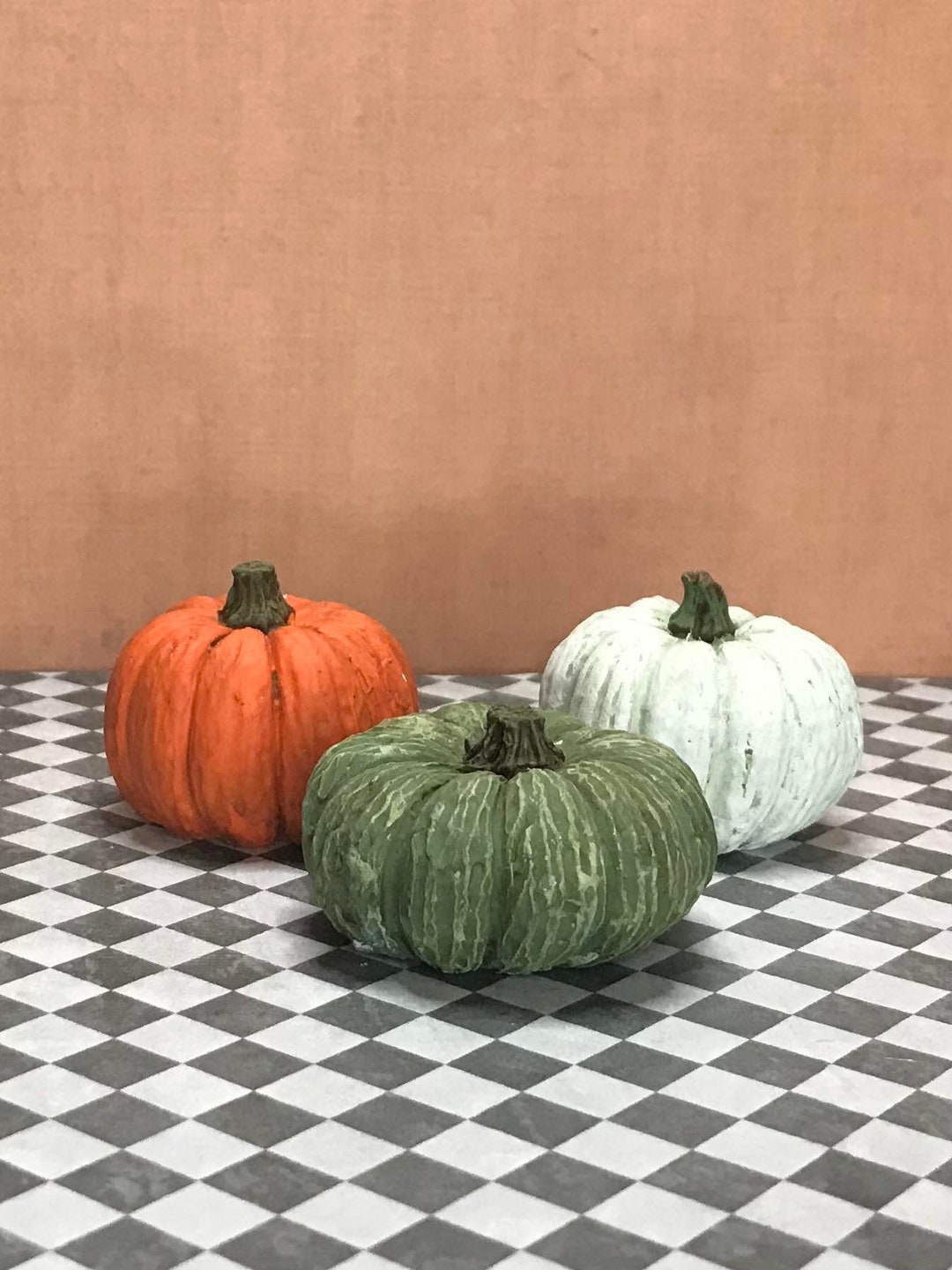 Decorative Miniature Pumpkins Fall Autumn Halloween Dollhouse 1:12 ...