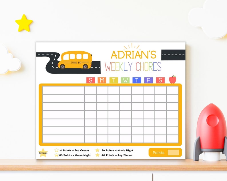 EDITABLE DUO School Chore Chart Printable | Optimistic Cheerful| Kids ...