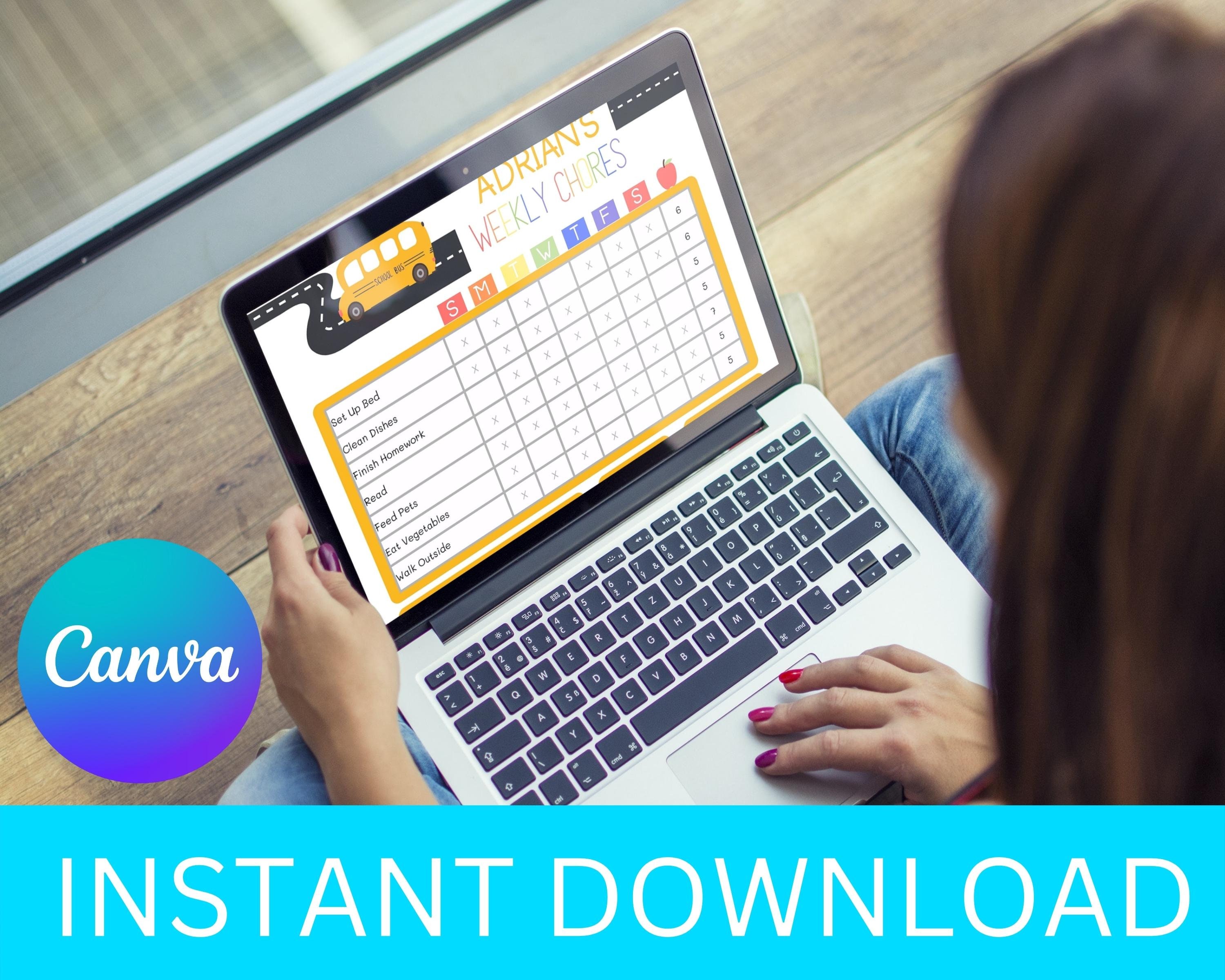 EDITABLE DUO School Chore Chart Printable | Optimistic Cheerful| Kids ...