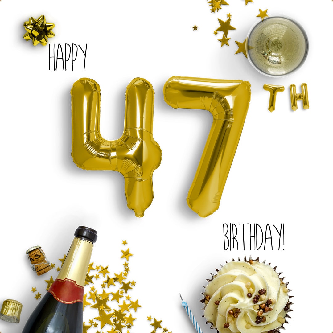 47th Birthday Ecard Digital Birthday Cards Paperless Birthday Card Eco ...