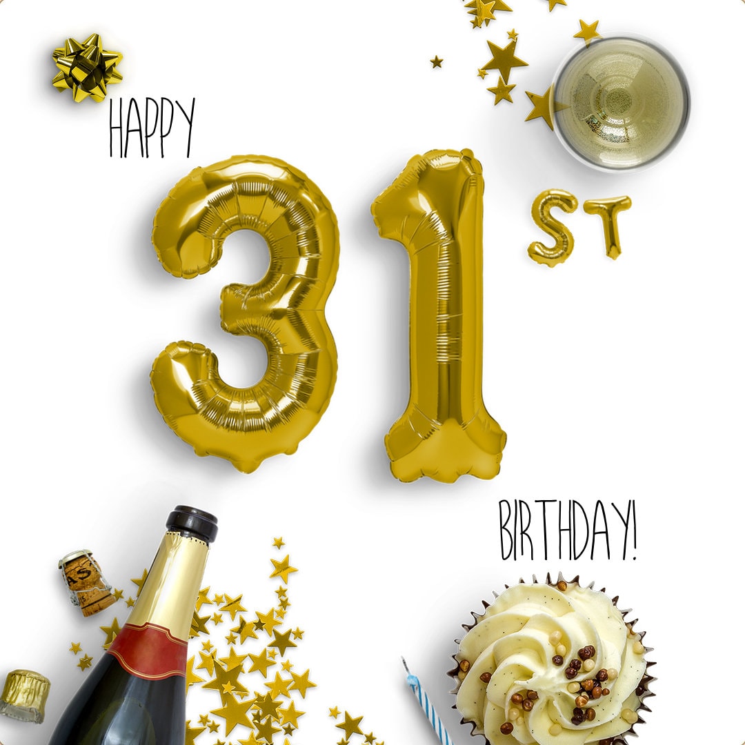 31st Birthday Ecard Digital Birthday Cards Paperless Birthday Card Eco ...