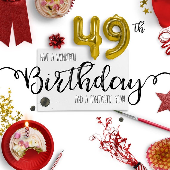 49th Birthday Ecard Digital Birthday Cards Paperless - Etsy