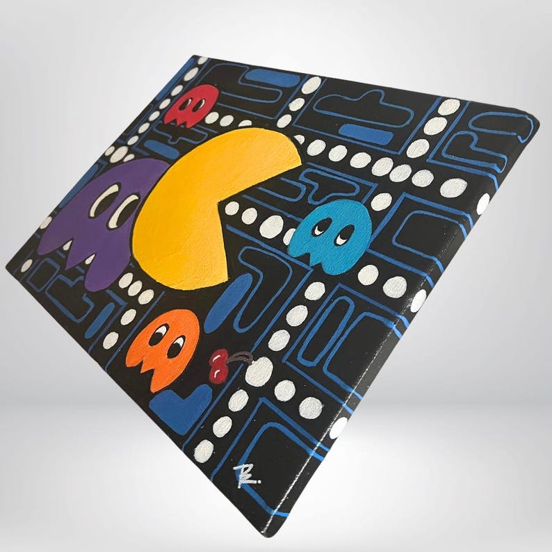 Original Pac-man Acrylic Pop Art Modern Painting - Art by Frankie ...