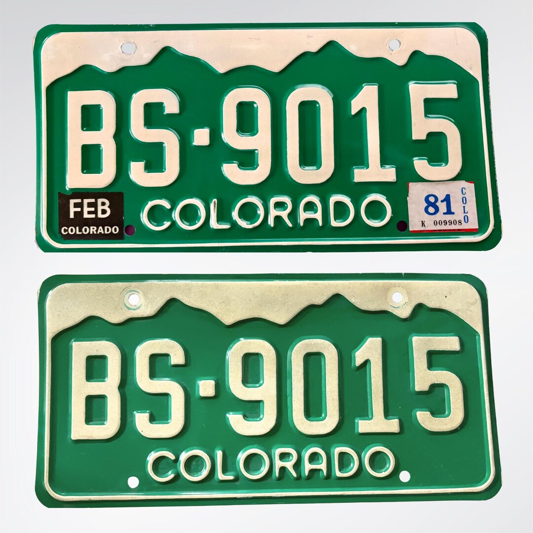 Late 70s Colorado License Plates BS-9015 -embossed Raised - A + Vintage ...