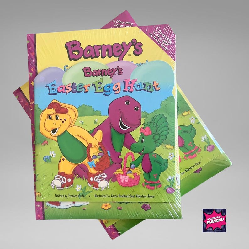 Vintage Barney Book Set: Easter Egg Hunt & Activity Book - Etsy