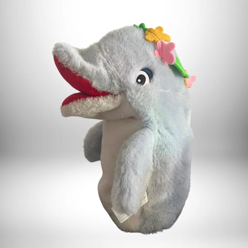 Seaworld Dolly Dolphin Plush Squeaking Puppet With Floral Crown - Etsy